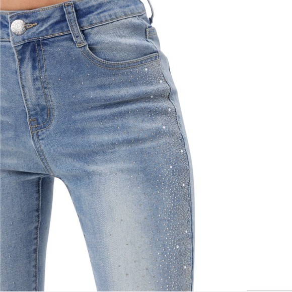 Vocal | Jeans | Nwt Vocal Apparel Crystal Rhinestone Embellished Skinny ...